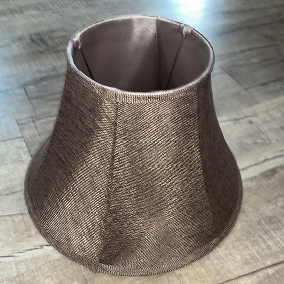 Accents | Vintage Brown Linen Fabric Bell Shaped Lamp Shade With Beige ...